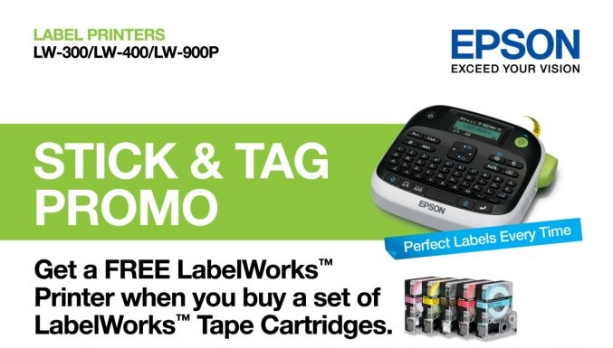 Epson Stick & Tag Promo: Get a FREE LabelWorks Printer when you buy a ...
