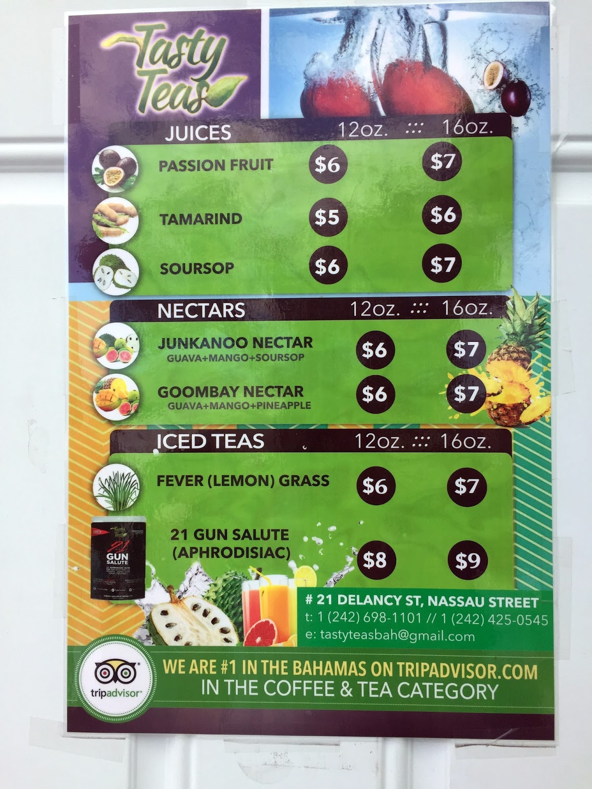 Rosemary's Sampler: Tasty Teas, Nassau, Bahamas