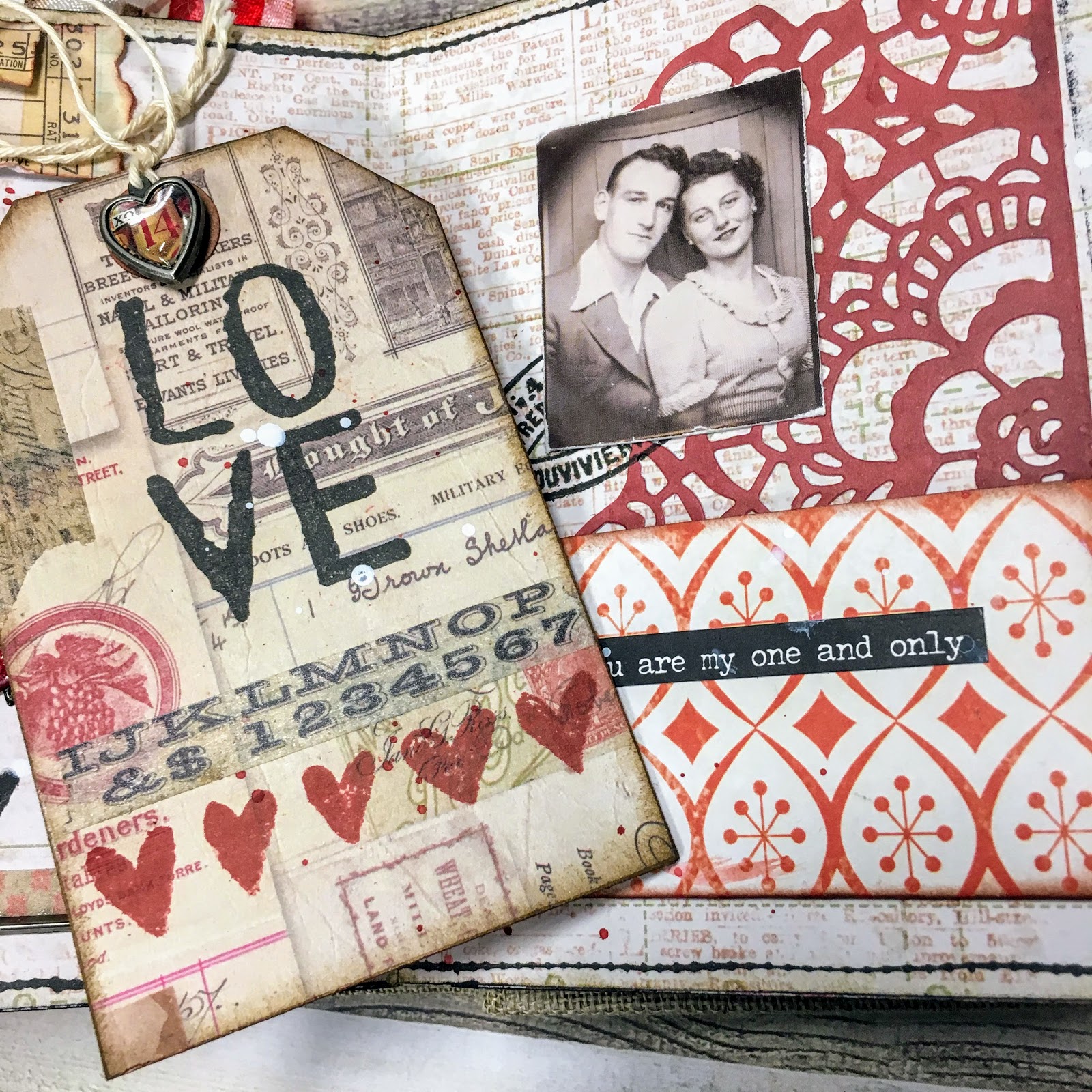 Mini Album Makers Challenge: Tim Holtz Fabric Valentine Tag Mini Album ...