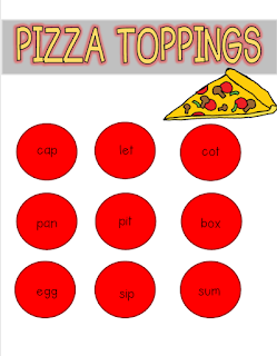 Literacy & Math Ideas: Free Pizza Phonics Game (Review Short and Long ...