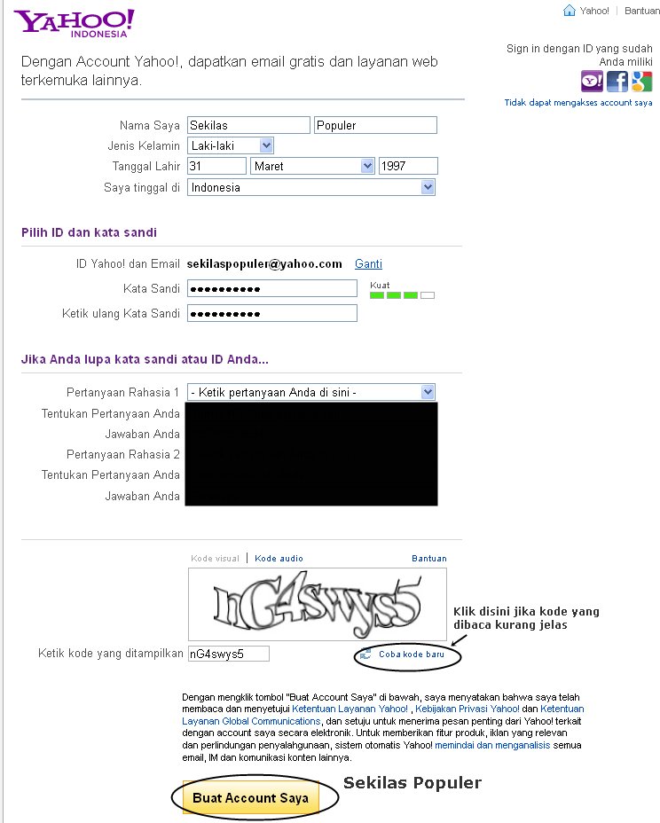 Cara Membuat Email di Yahoo | Sekilas Populer