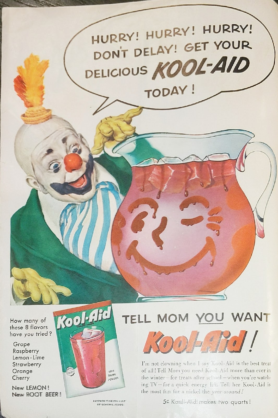 Vintage Kool-Aid Print Ad From Walt Disney Comic