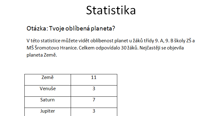 Zlámal Informatika ZŠ a MŠ Šromotovo: Matematika - statistika