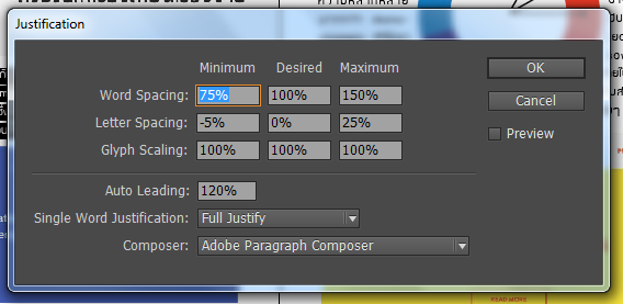 เทคนิคการจัดระยะห่างช่องไฟของตัวอักษรใน InDesign ให้เท่ากัน