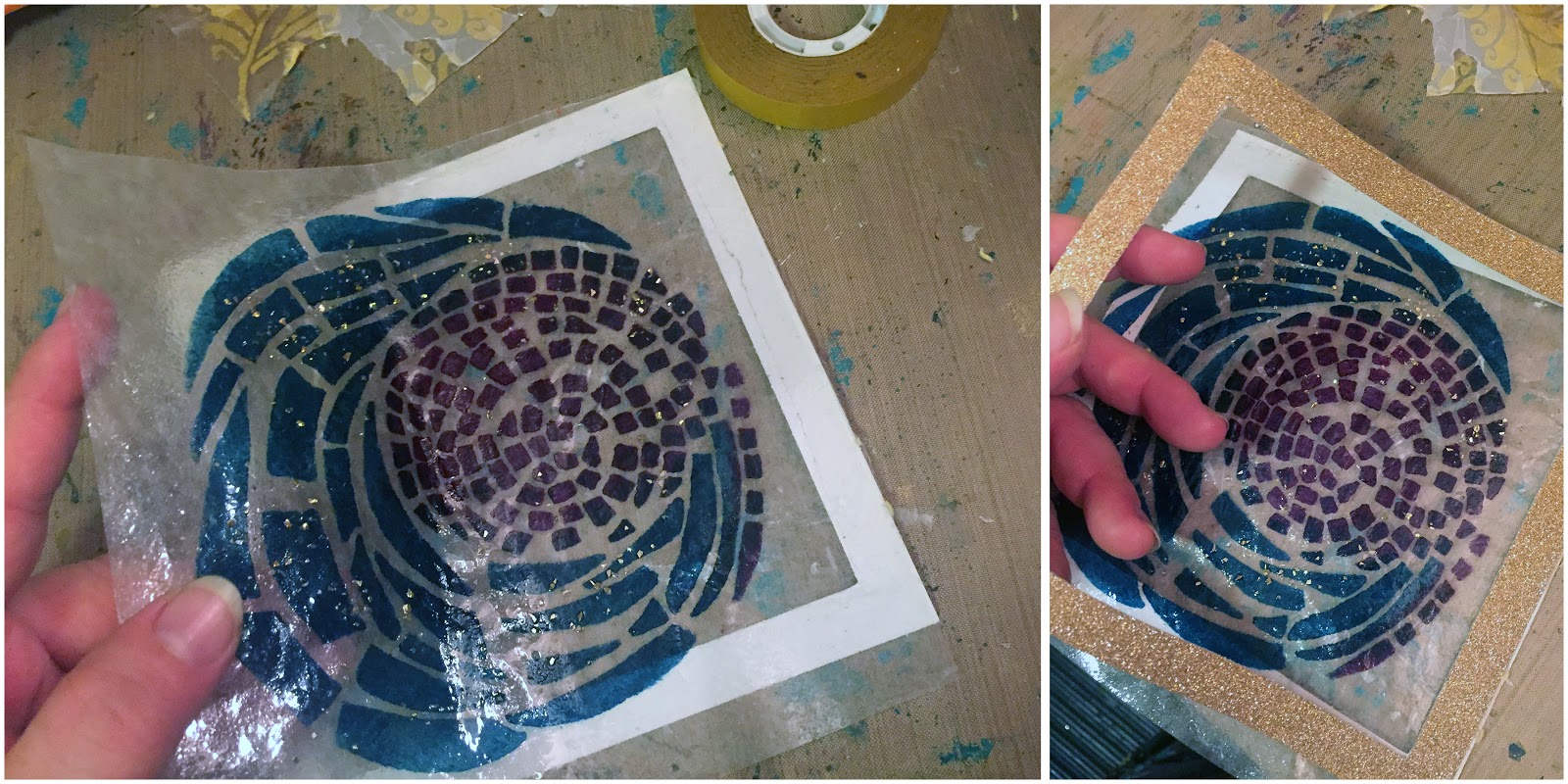 StencilGirl Talk: Gwen's Gems: Stenciled ICE Resin Paper Art Journal