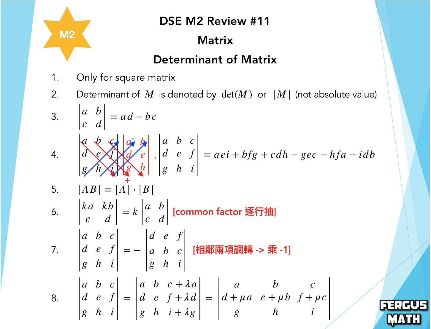 Fergus Sir Mathematics: M2 Review - Chapter 11 Matrix