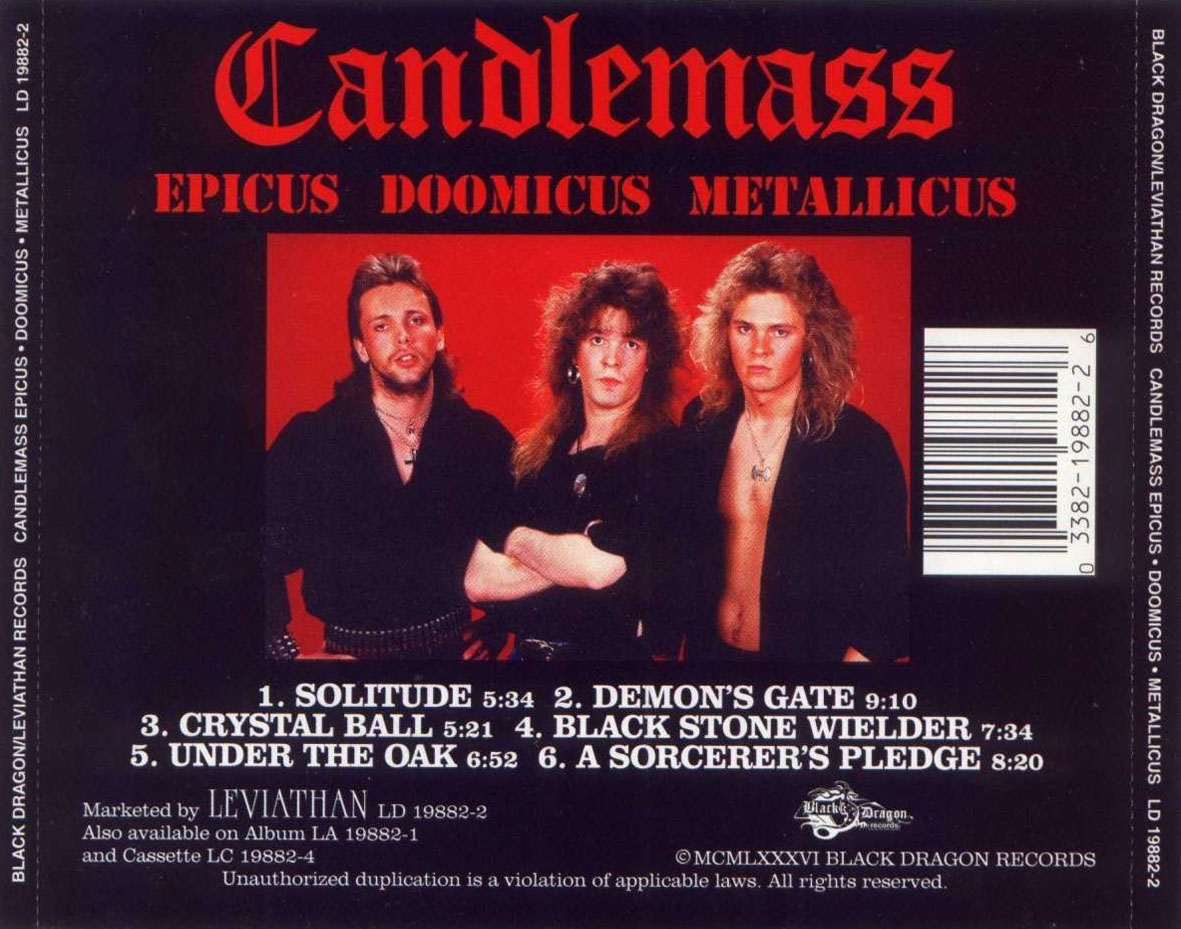 SOUNDS FROM THE CRYPT: CANDLEMASS - EPICUS DOOMICUS METALLICUS - 1986