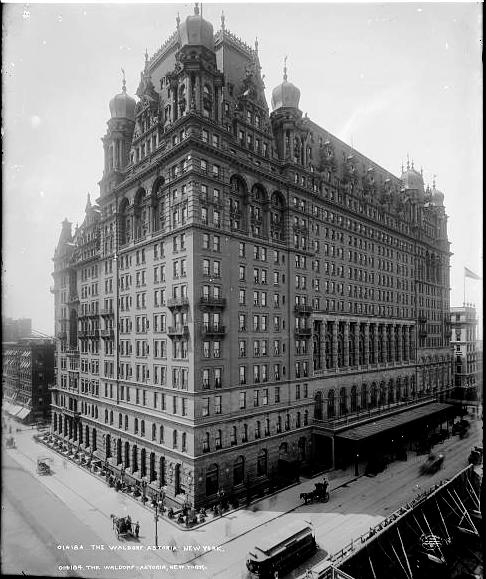 The original Waldorf-Astoria hotel, built in 1893, expanded in 1897 ...