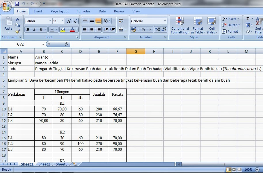Pertanian Agroteknologi : Metode Perhitungan Mc.Excel dan Dengan ...