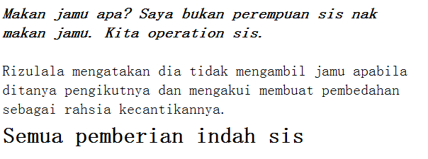 ‘Saya Bukan Perempuan Sis Makan Jamu’ – Lebih Jujur Berbanding Sajat ...