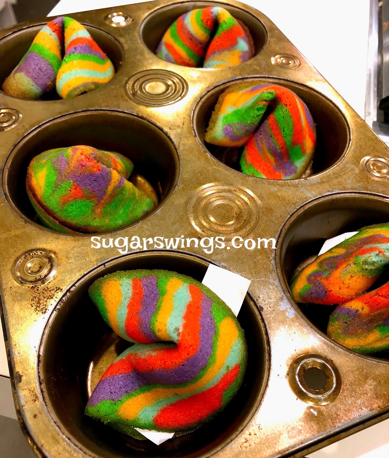 Sugar Swings! Serve Some: Rainbow Fortune Cookies