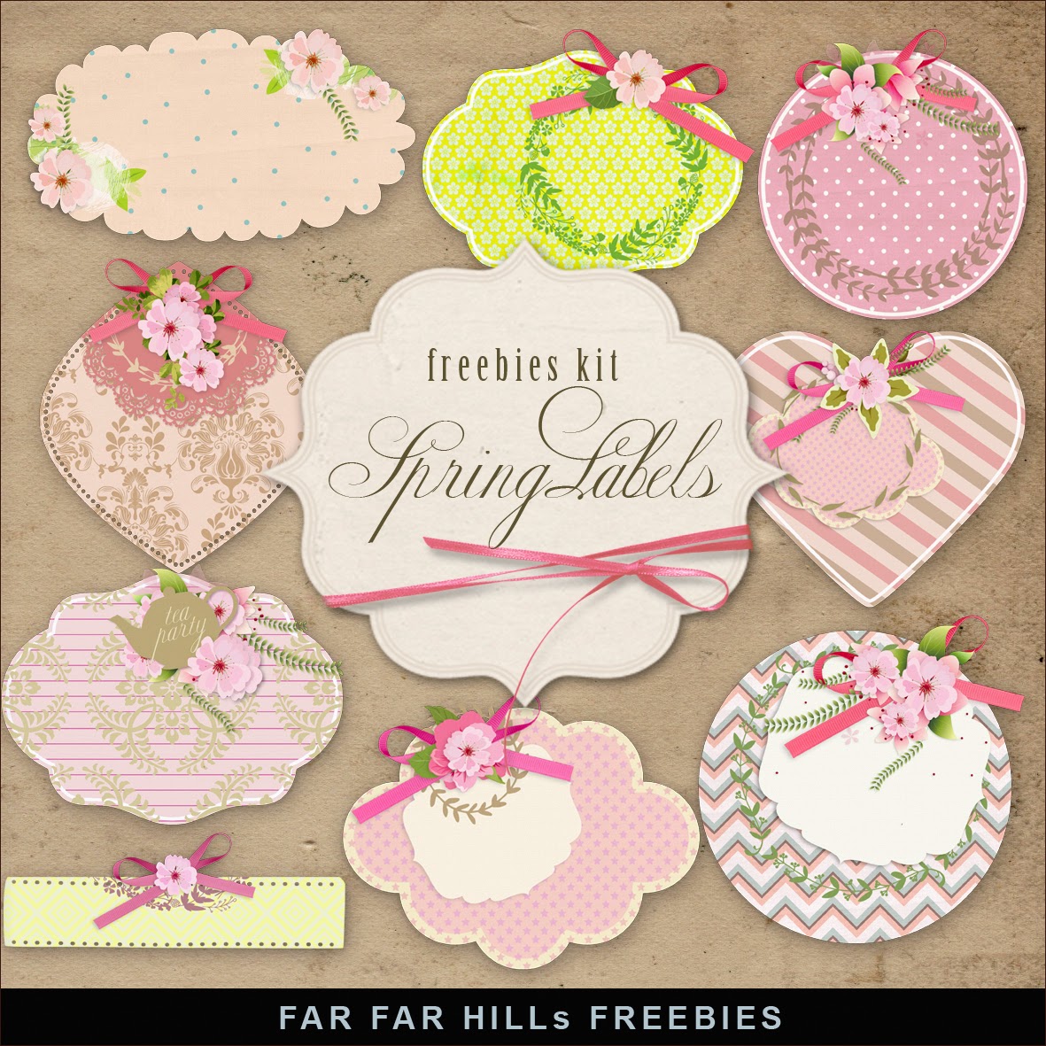 New Freebies Kit of Spring Labels:Far Far Hill - Free database of ...