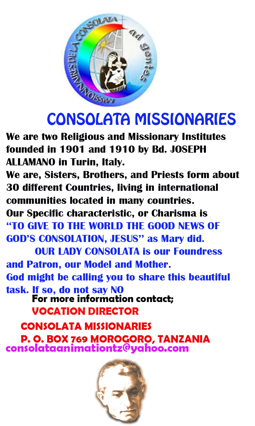 ALLAMANO SEMINARY MOROGORO: CONSOLATA MISSIONARIES - TANZANIA