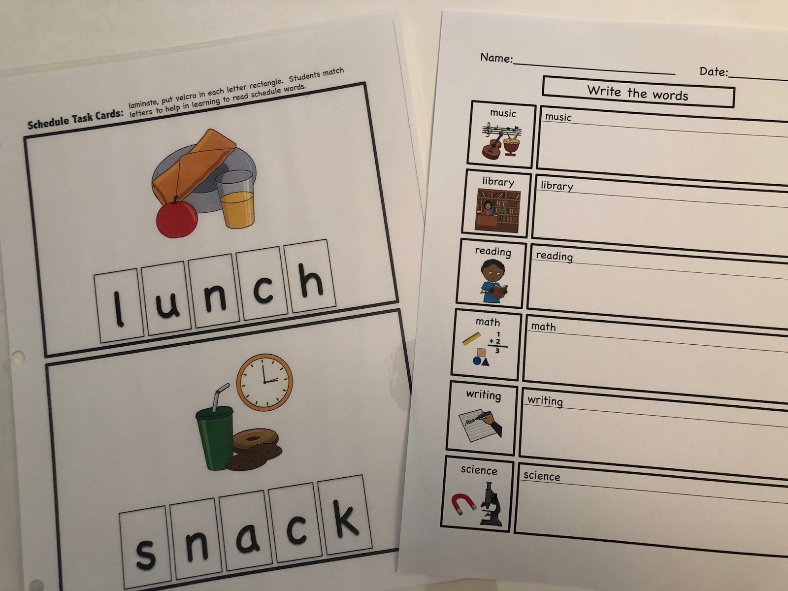 Autism Tank: Classroom Set-Up: Visual Schedules