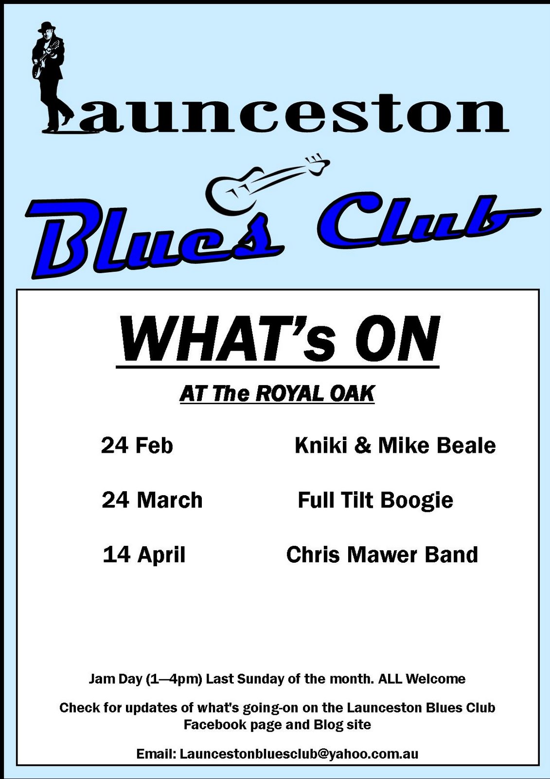 Launceston Blues Club: Whats On @ the LBC Home of the Blues - Royal Oak ...