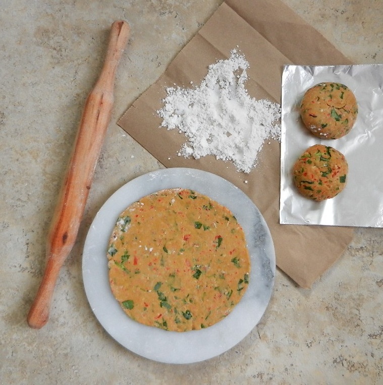 Sizzling Indian Recipes.....: Red Capsicum and Green onion paratha ...
