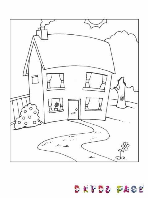 Kids Page: Simple House Coloring Pages