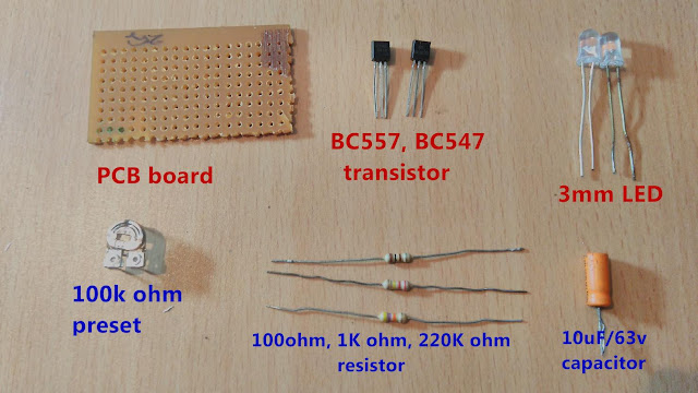 blinking LED Lights using two transistors & one capacitor