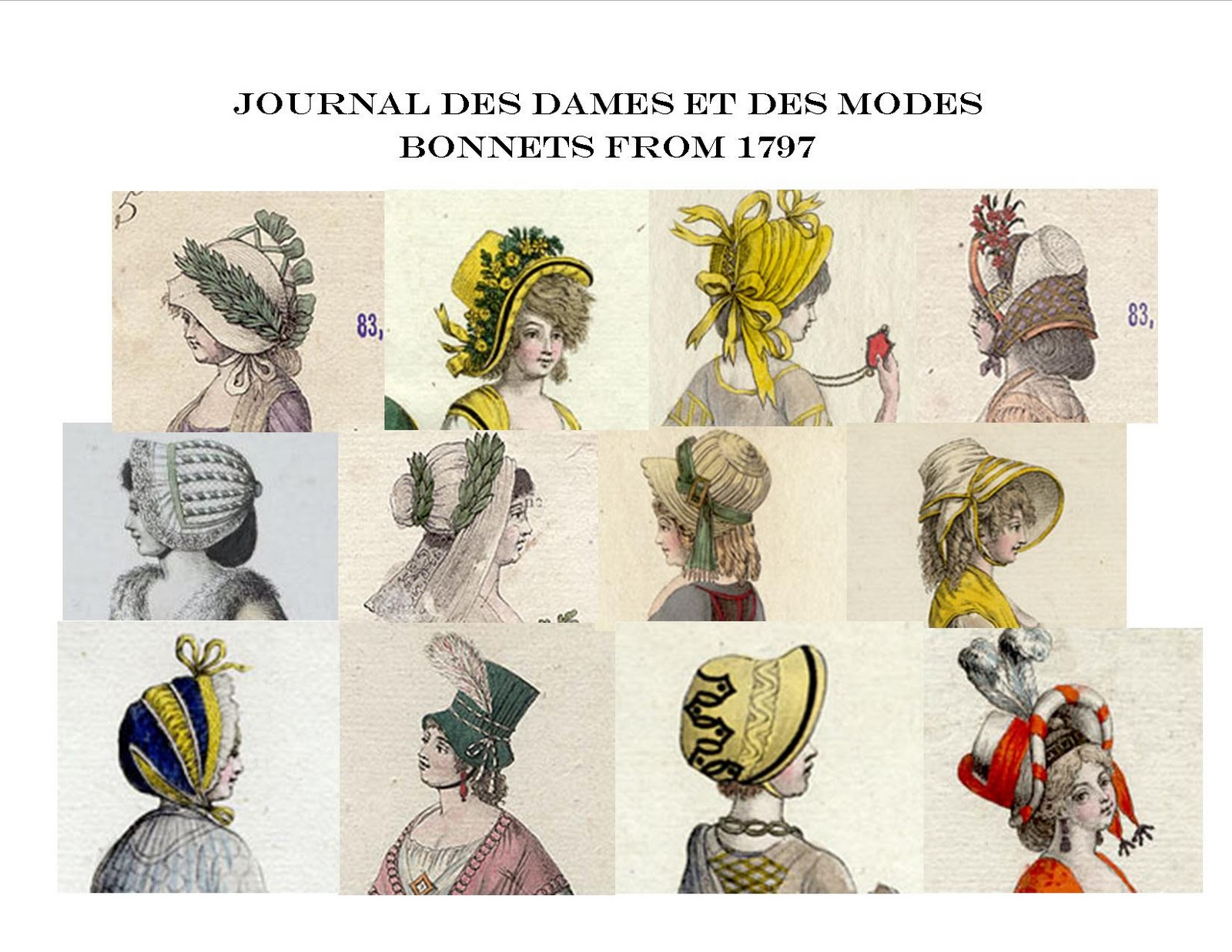 Dames a la Mode: Bonnets by Year: 1797
