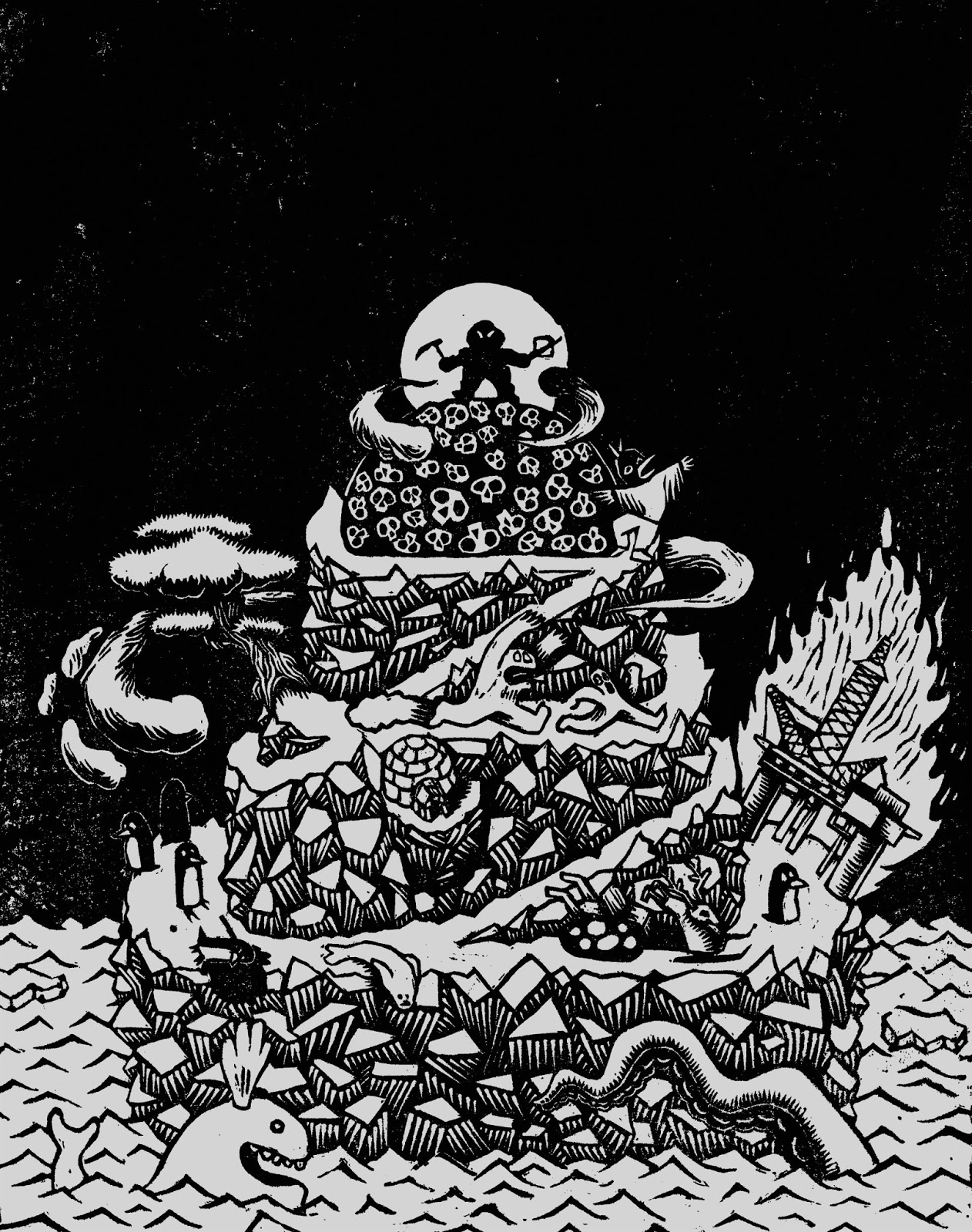 benjamin baret illustrations: linogravures