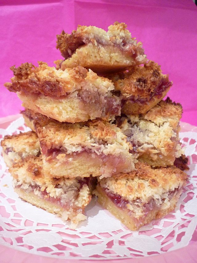 a day with doris: Raspberry Coconut slice