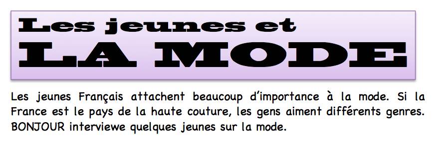 ISM Français 1: FR I -Semestre I.V.20-21. Lecture: les jeunes Français ...