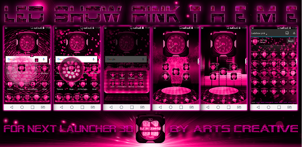 Arts Creative Group: (NEW!!!) Next Launcher Theme Led Show Pink