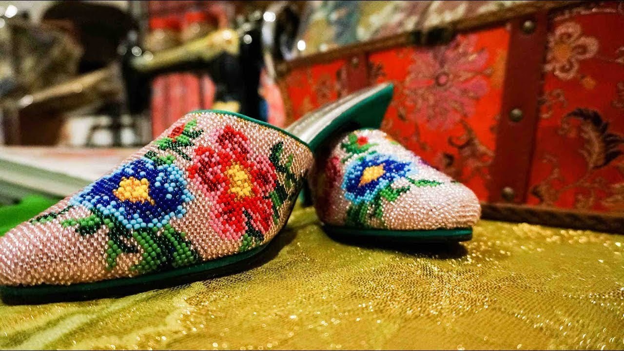 Peranakan beaded slippers