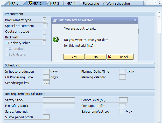 Learn easy with Screen Shots: How to create a Material Master MRP2 view