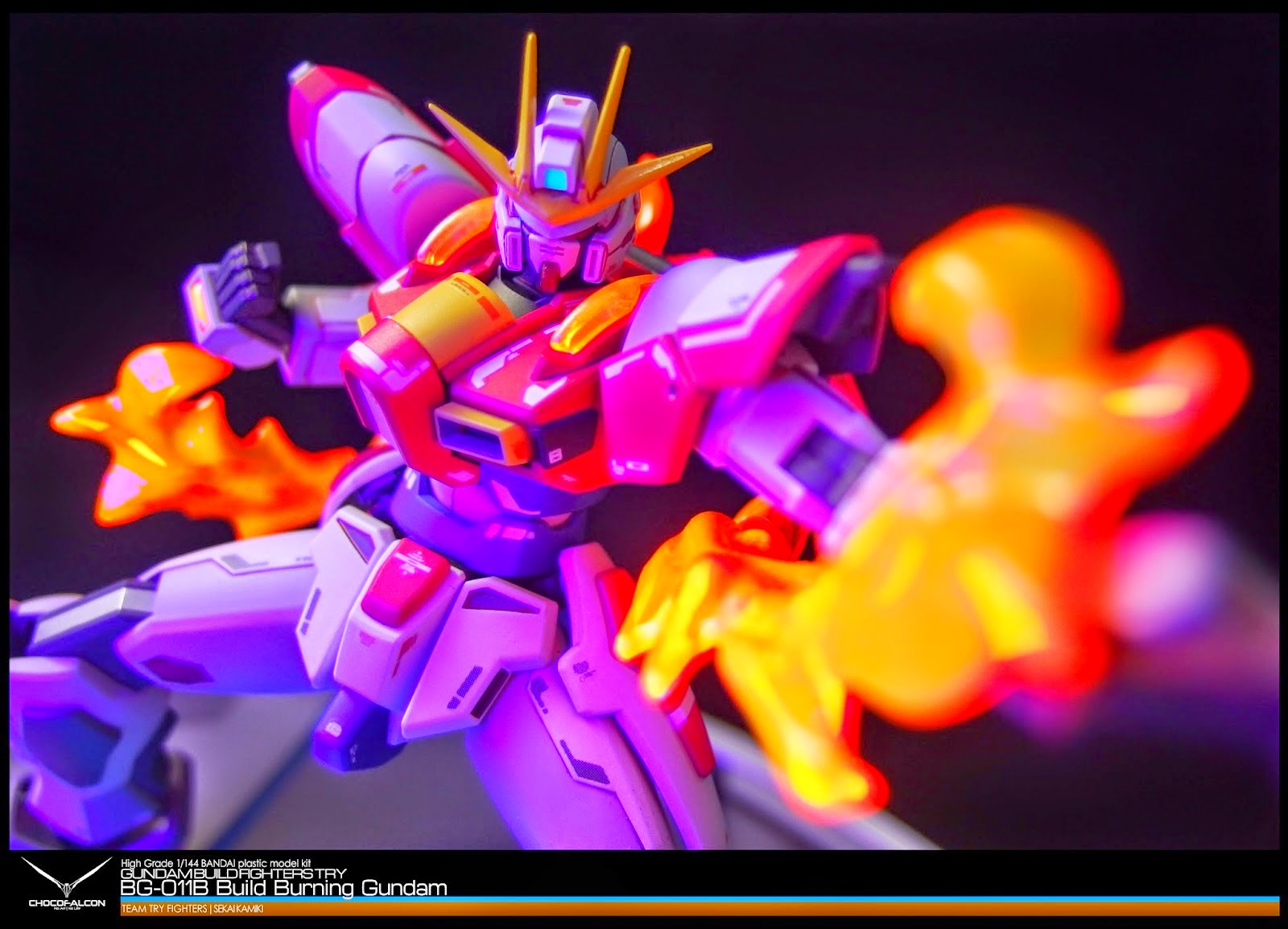 Painted Build: HGBF 1/144 Build Burning Gundam With Florescent Gloss Coat
