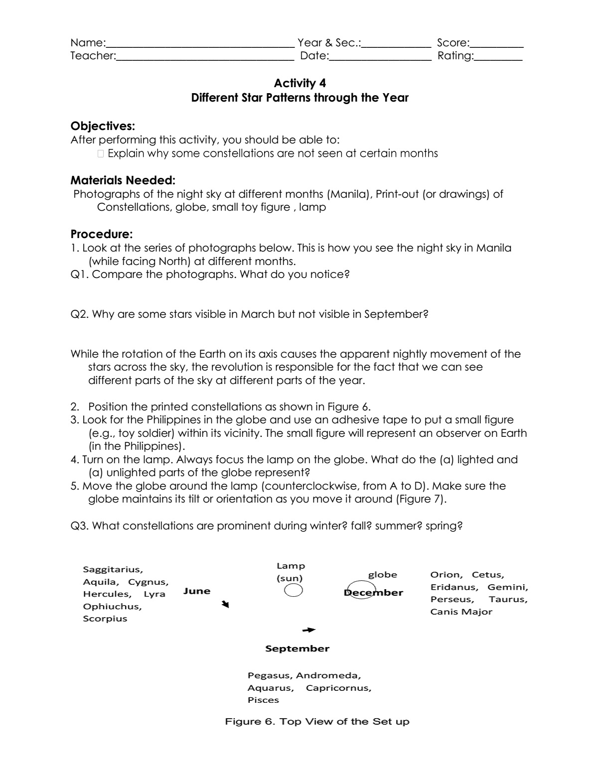 Science Concepts and Questions (K to 12): Stars and Constellations ...