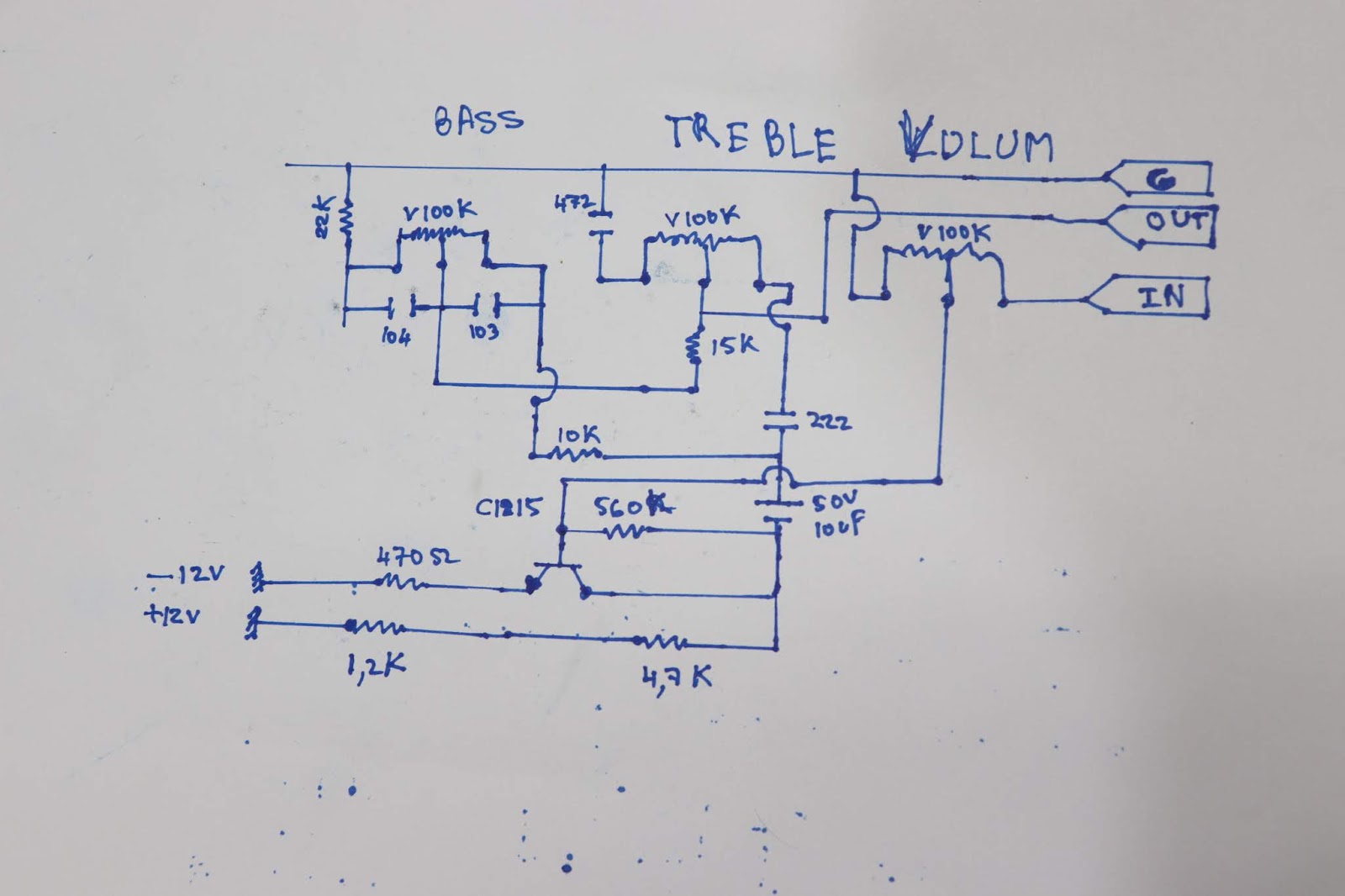How to make Powerful Pre-Amplifier Bass and Treble Used Transistor C1815