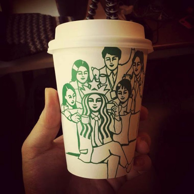 25 Ilustrasi Aksi Bersahaja Maskot Starbucks Apabila Keluar Dari Kepompong