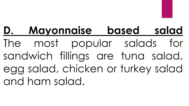 GRADE 9: Basic Components of a Sandwich PPT