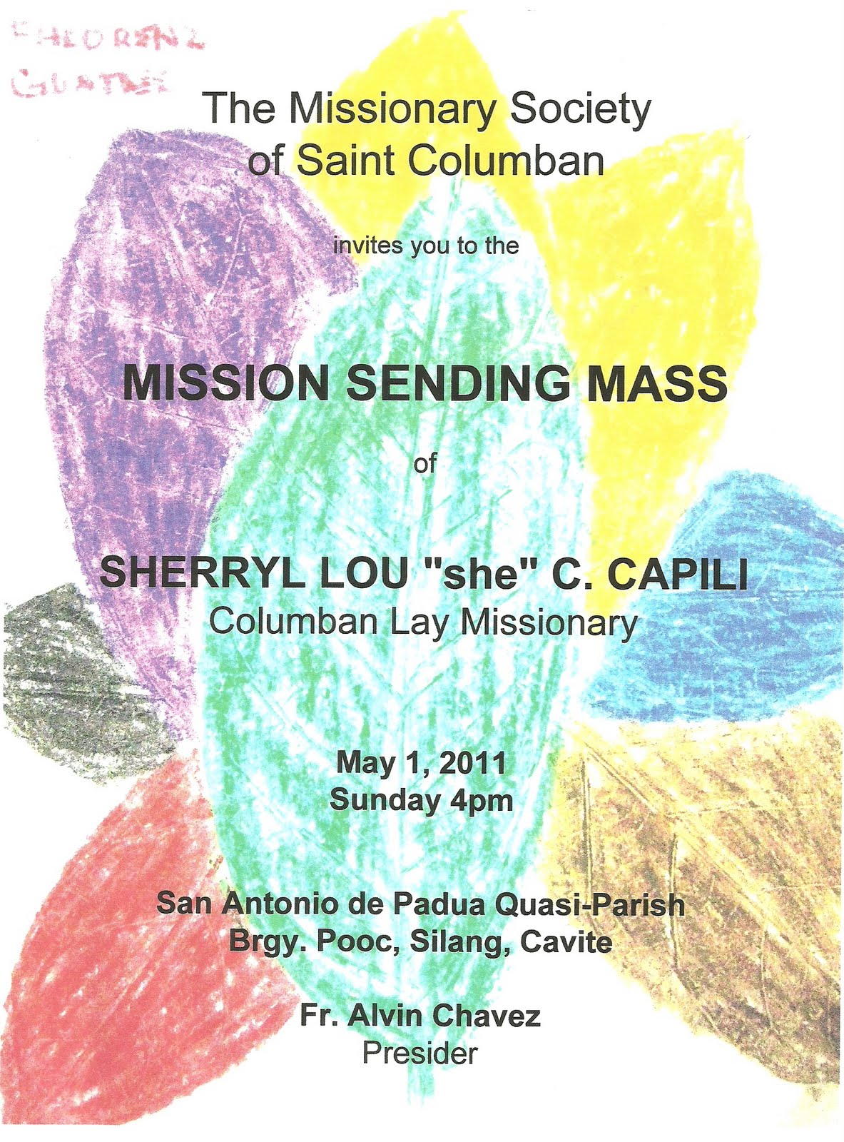 COLUMBAN LAY MISSIONARIES - PHILIPPINES: RP19 Parish Mission Sending