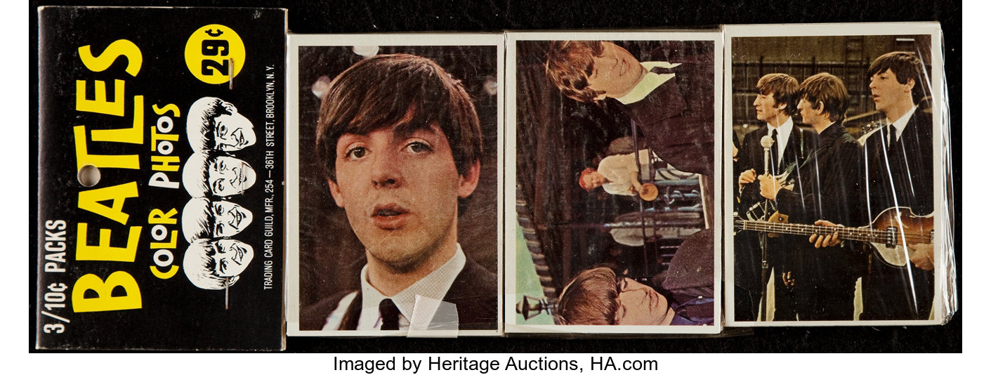 Vintage Beatles Color Photos trading cards, in package