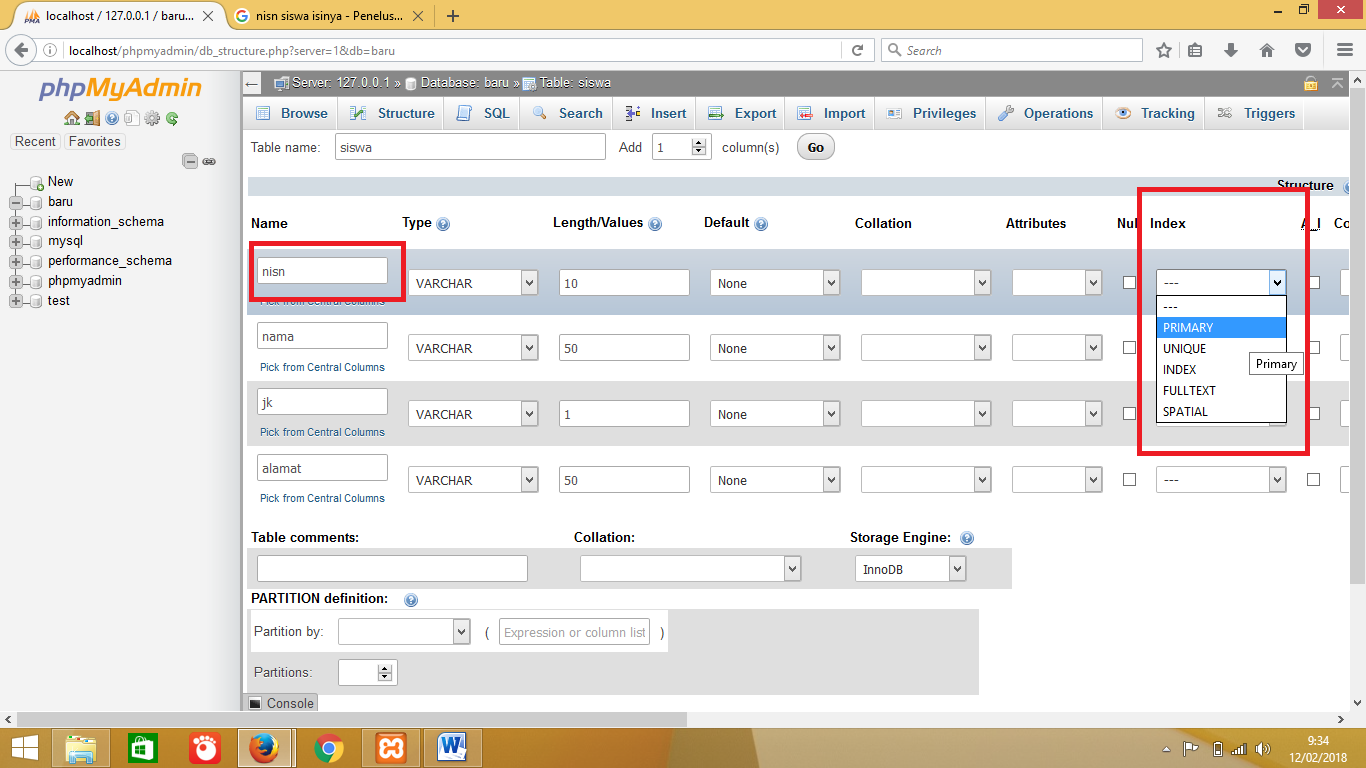 Cara Membuat Primery Key di Tabel Database MySQL