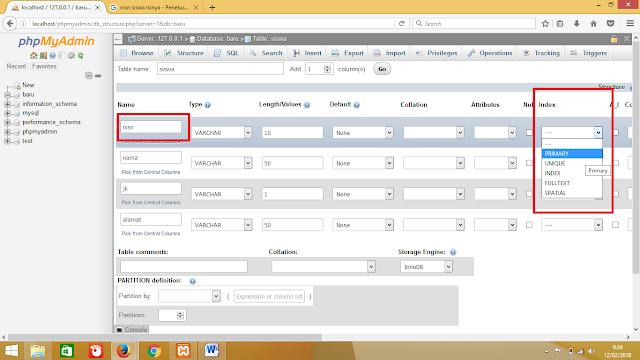 Cara Membuat Primery Key di Tabel Database MySQL