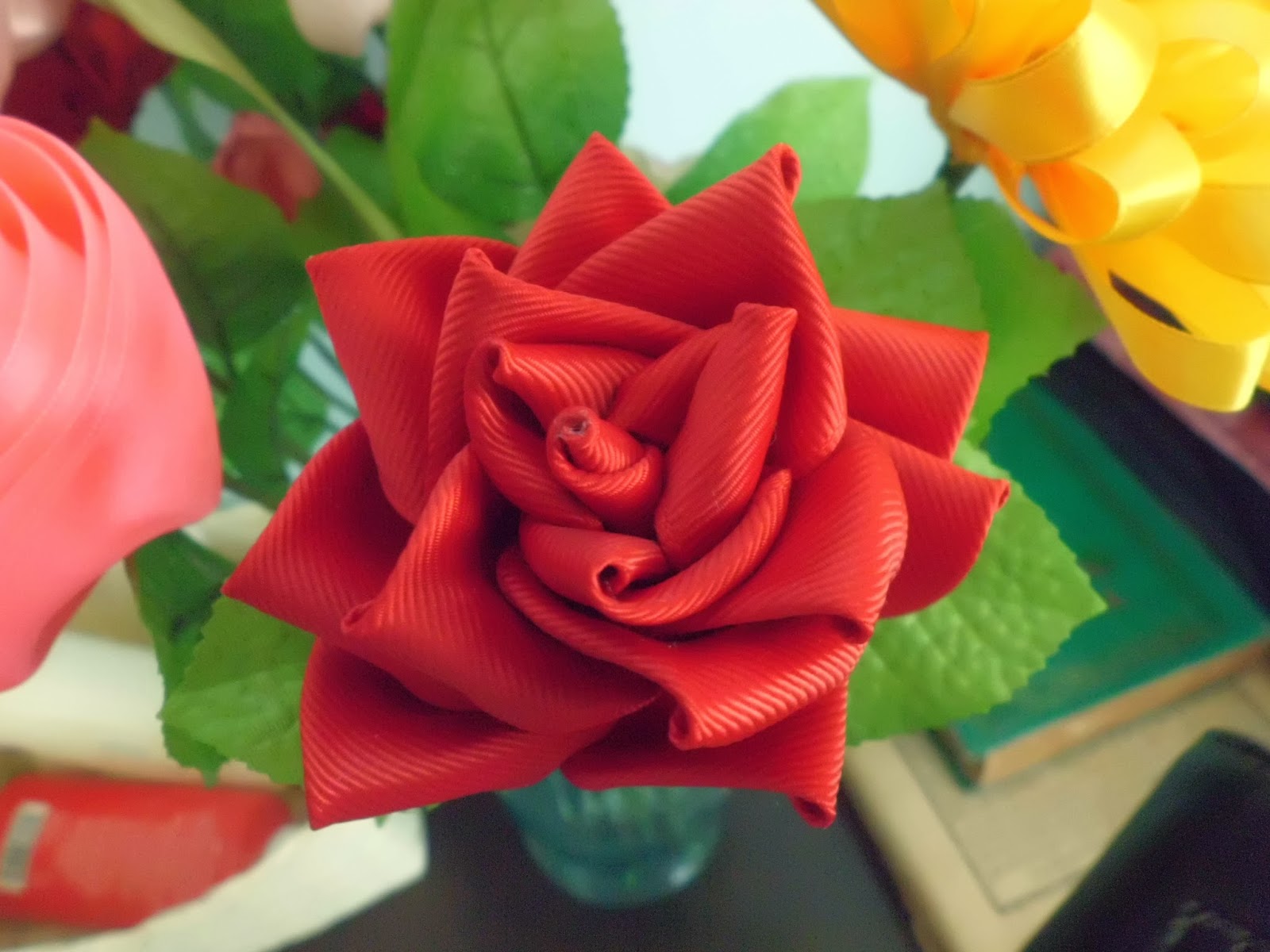 hannashaindah: Tempahan Bunga Pahar dari reben (Exclusive H/made tau)