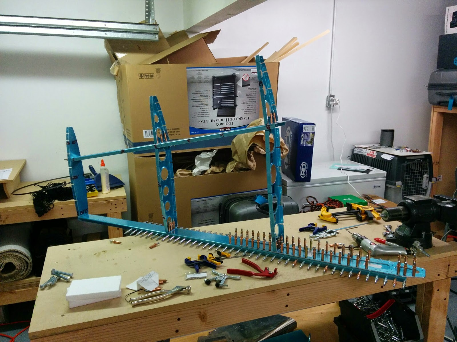 Damazio family's RV-10 project: Vertical stabilizer coming together