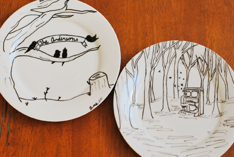 Pretty Ditty: Porcelain plate drawing tutorial