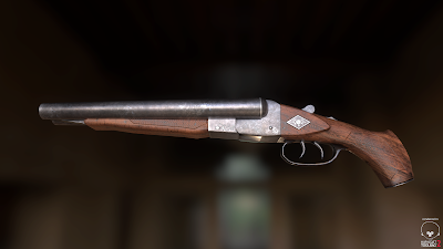 Jean-Sebastien Olivier Portfolio: Sawed Off Shotgun - Low Poly - W.I.P.