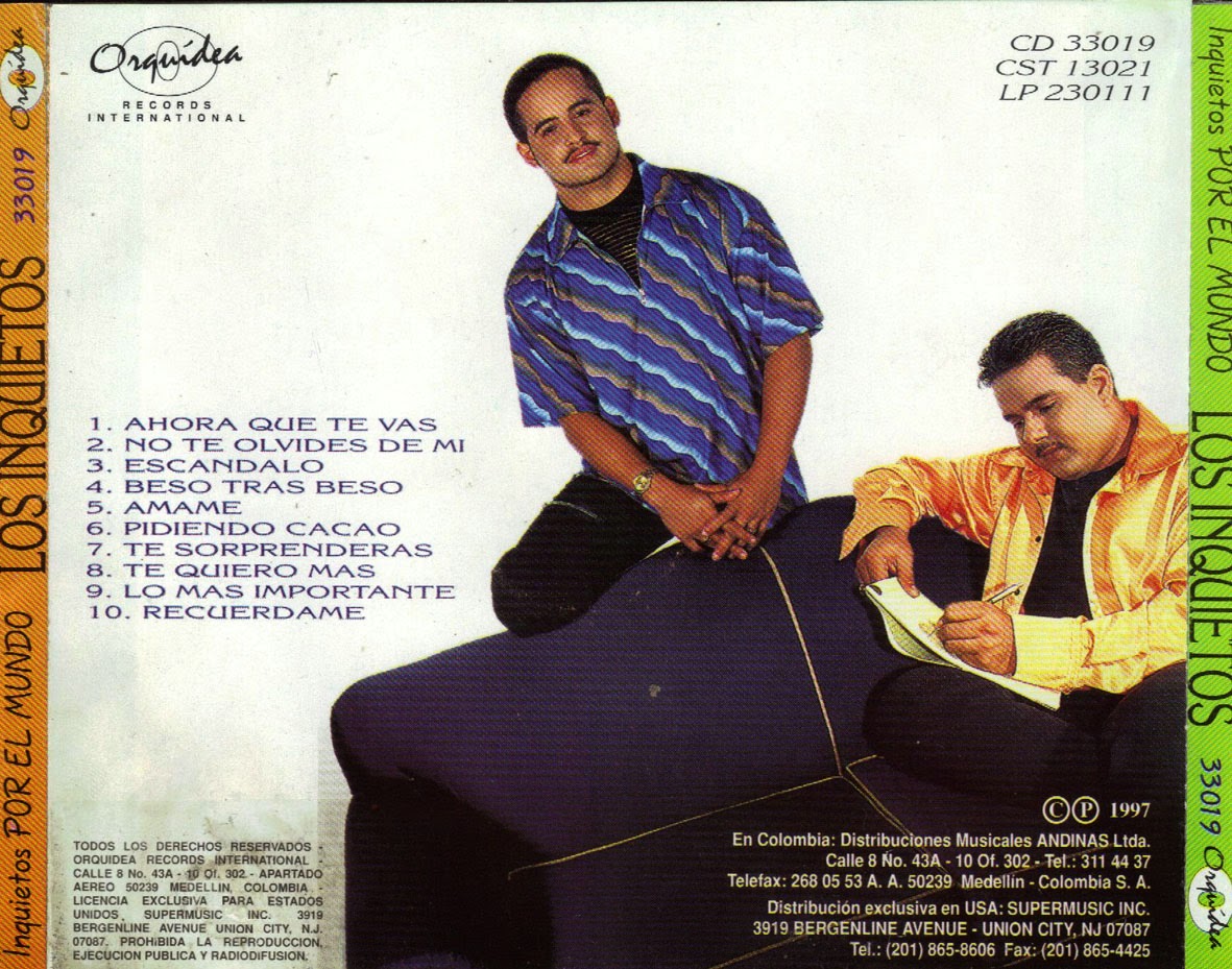 LOS INQUIETOS - Inquietos Por El Mundo [1997] | Caratulas Vallenatas