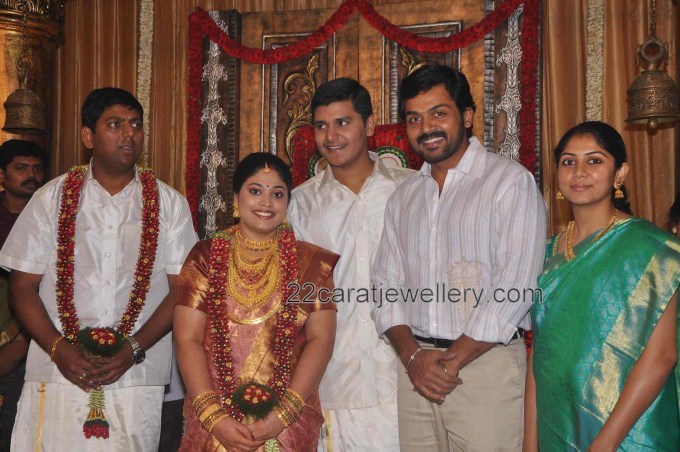 Karthi wife Ranjani in Gold Necklace - Jewellery Designs