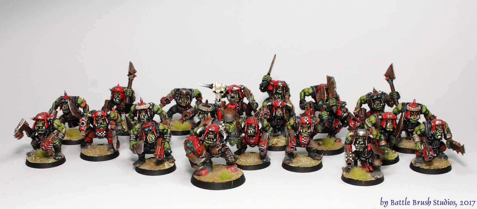 Battle Brush Studios: Showcase: Goff Orks Horde Christmas Special