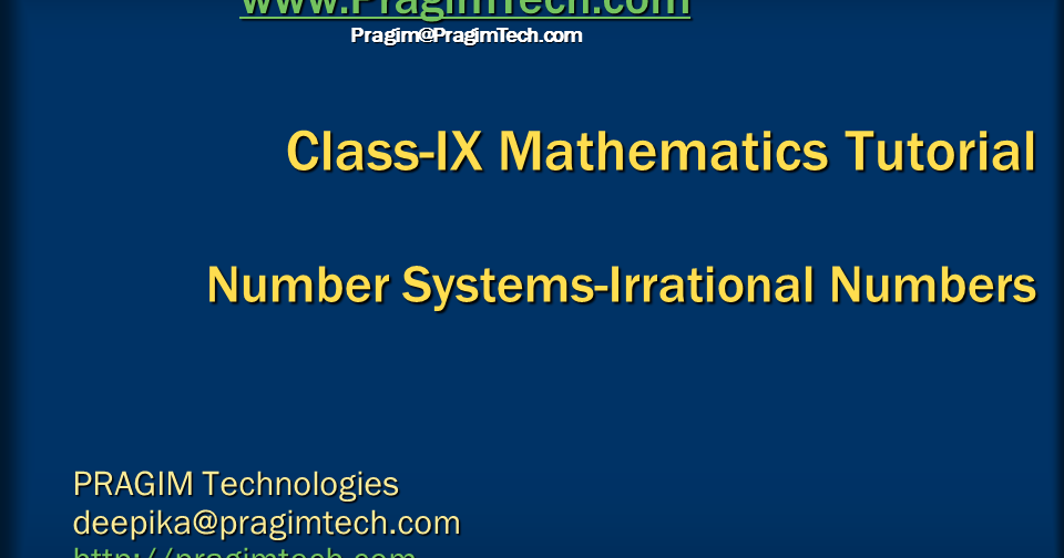 Sql server, .net and c# video tutorial: Number Systems - Irrational Numbers