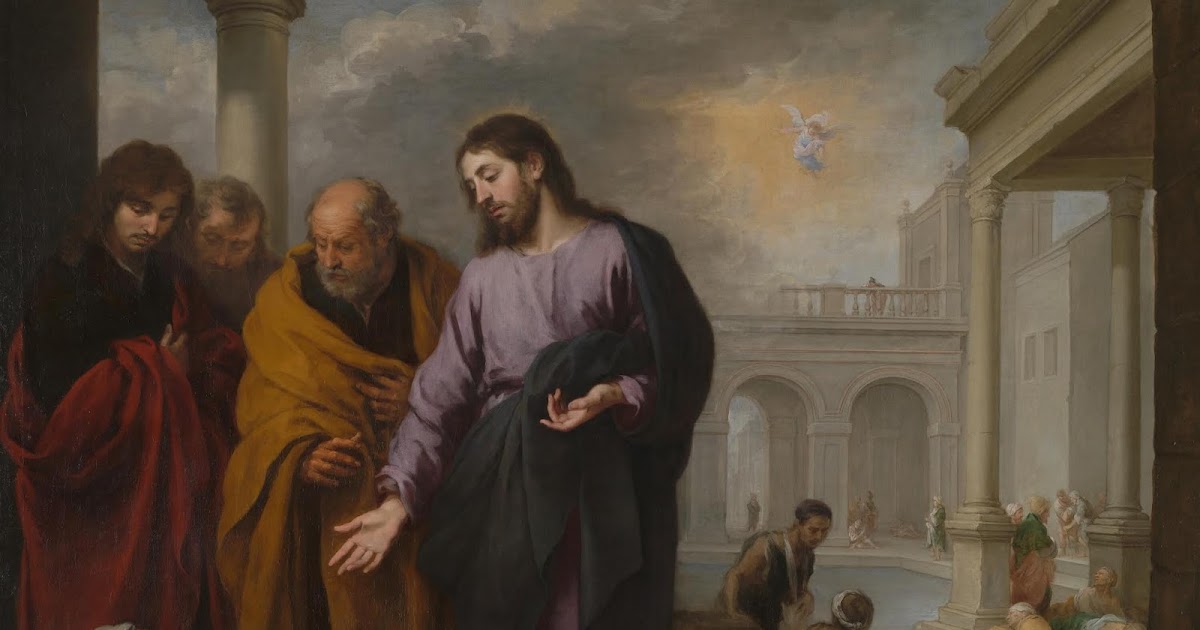 Imagem de Jesus curando o paralítico na piscina de Betesda, pintura, #1