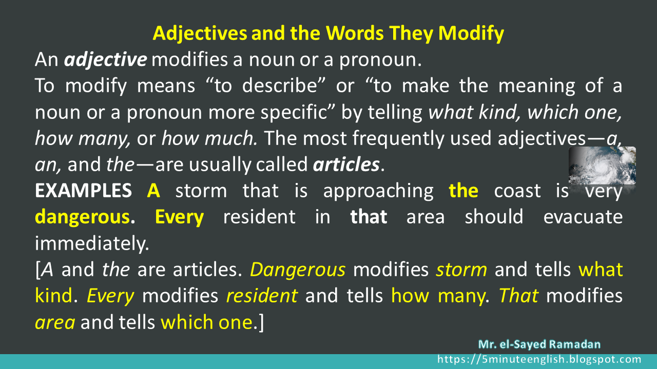 Parts of Speech: Adjectives