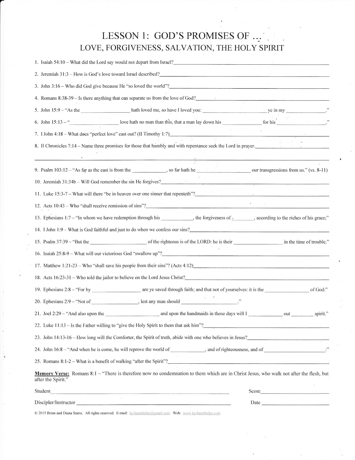 Lesson 1 - God's Promises