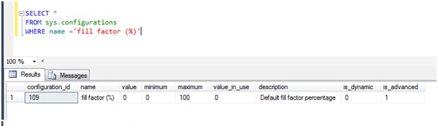 Microsoft Business Intelligence: Fill Factor in sql server